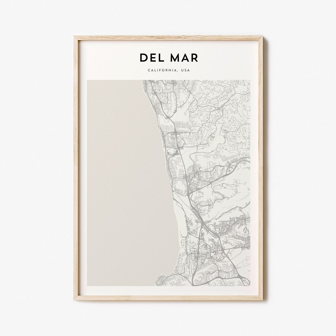 Del Mar Map Poster, Del Mar Map Print, Del Mar Personalized Map Art ...