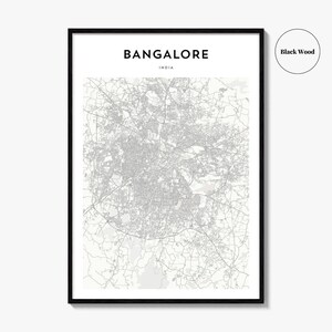Bangalore Map Art Print: India Travel Poster - Etsy