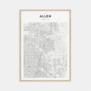 Allen Map Poster, Allen Map Print, Allen Travel Wall Art, Allen ...