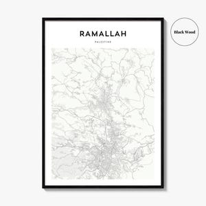 Ramallah Map Poster, Ramallah Map Print, Ramallah Travel Wall Art ...