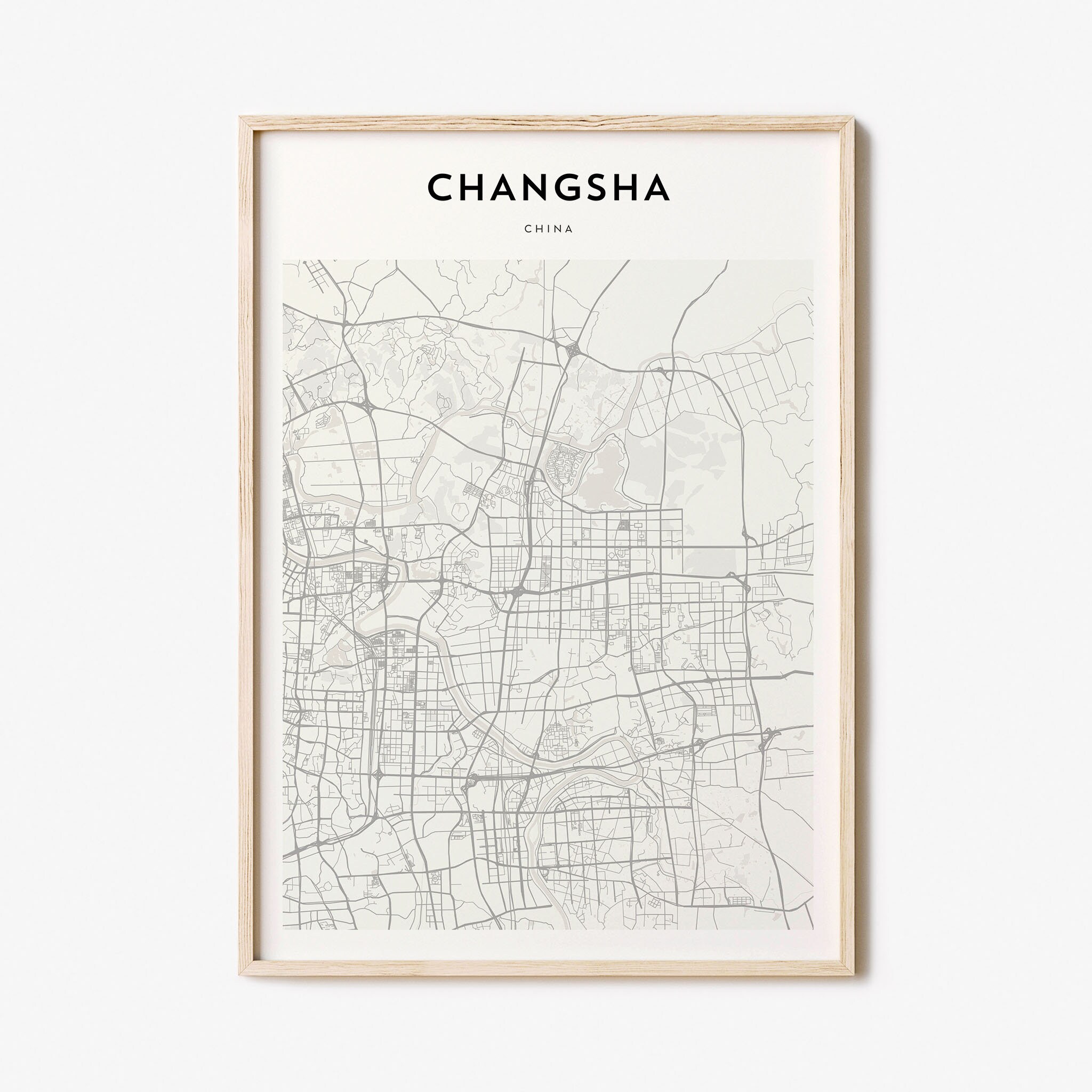 Changsha Map Poster Changsha Map Print Changsha Personalized - Etsy