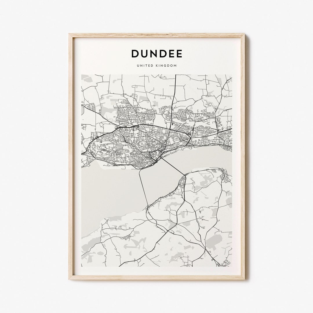 Dundee Custom Black Map Dundee Map Dundee Print Dundee Wall - Etsy
