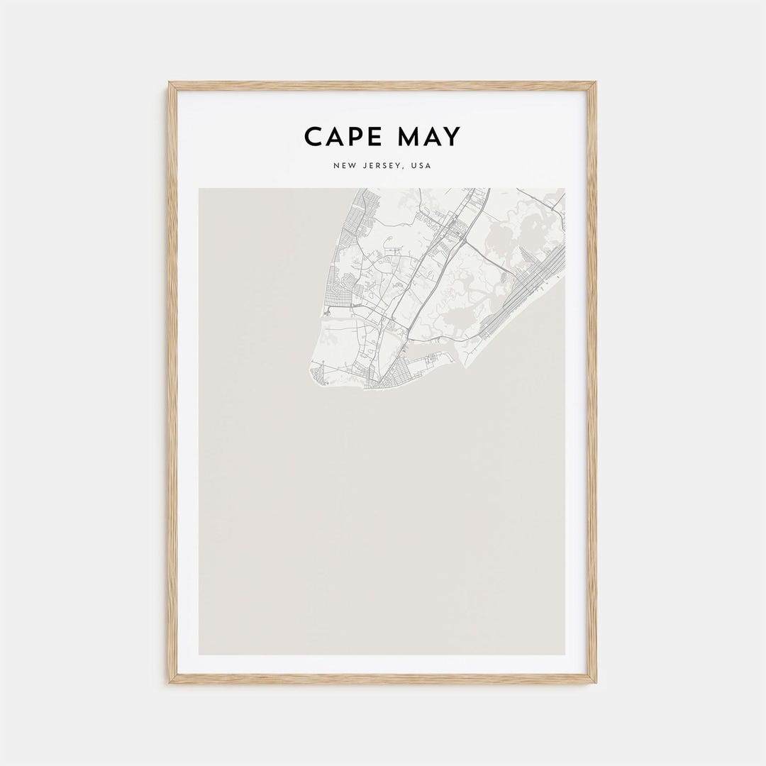 Cape May Map Poster, Cape May Map Print, Cape May Travel Wall Art, Cape ...