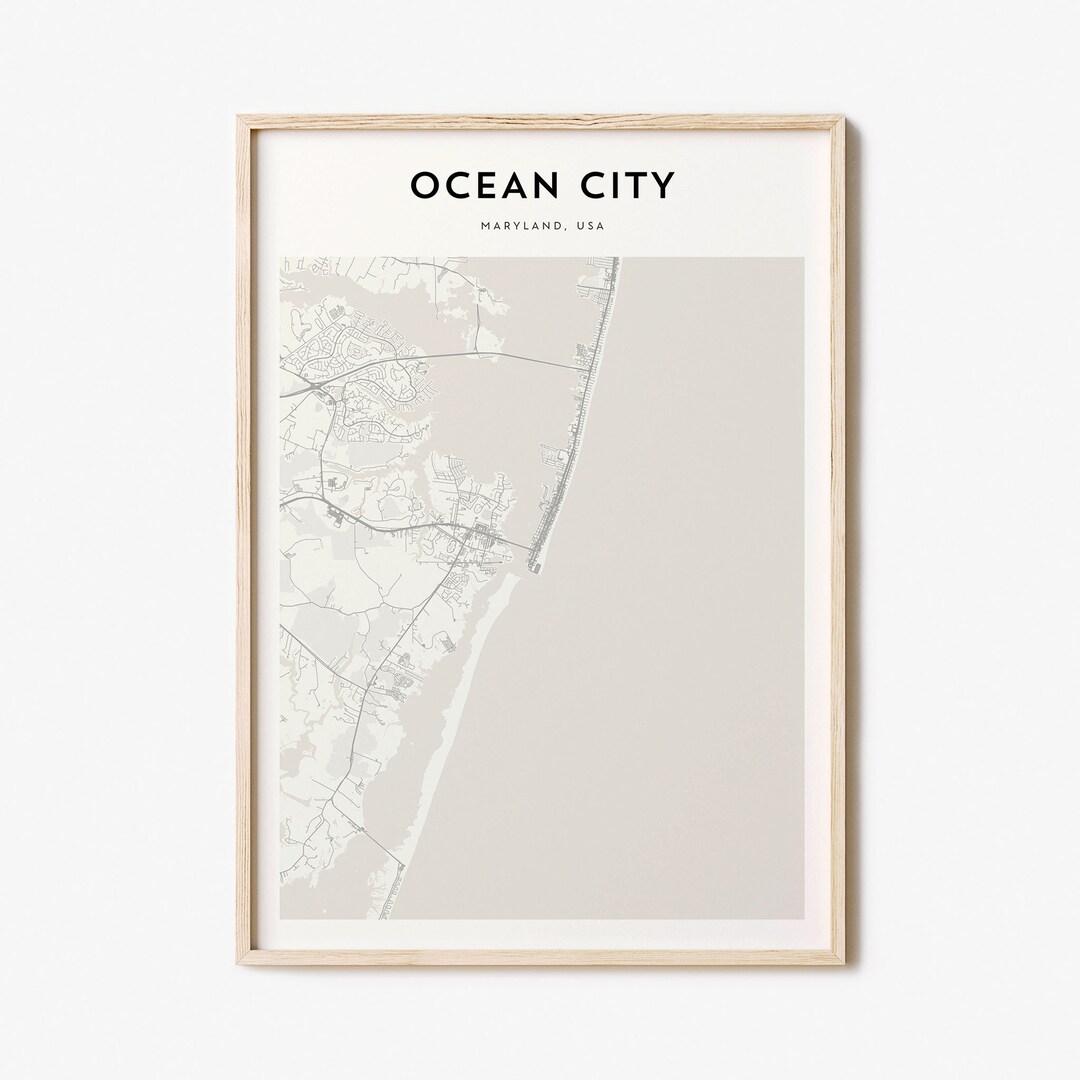 Ocean City Map Poster, Ocean City Map Print, Ocean City Personalized ...