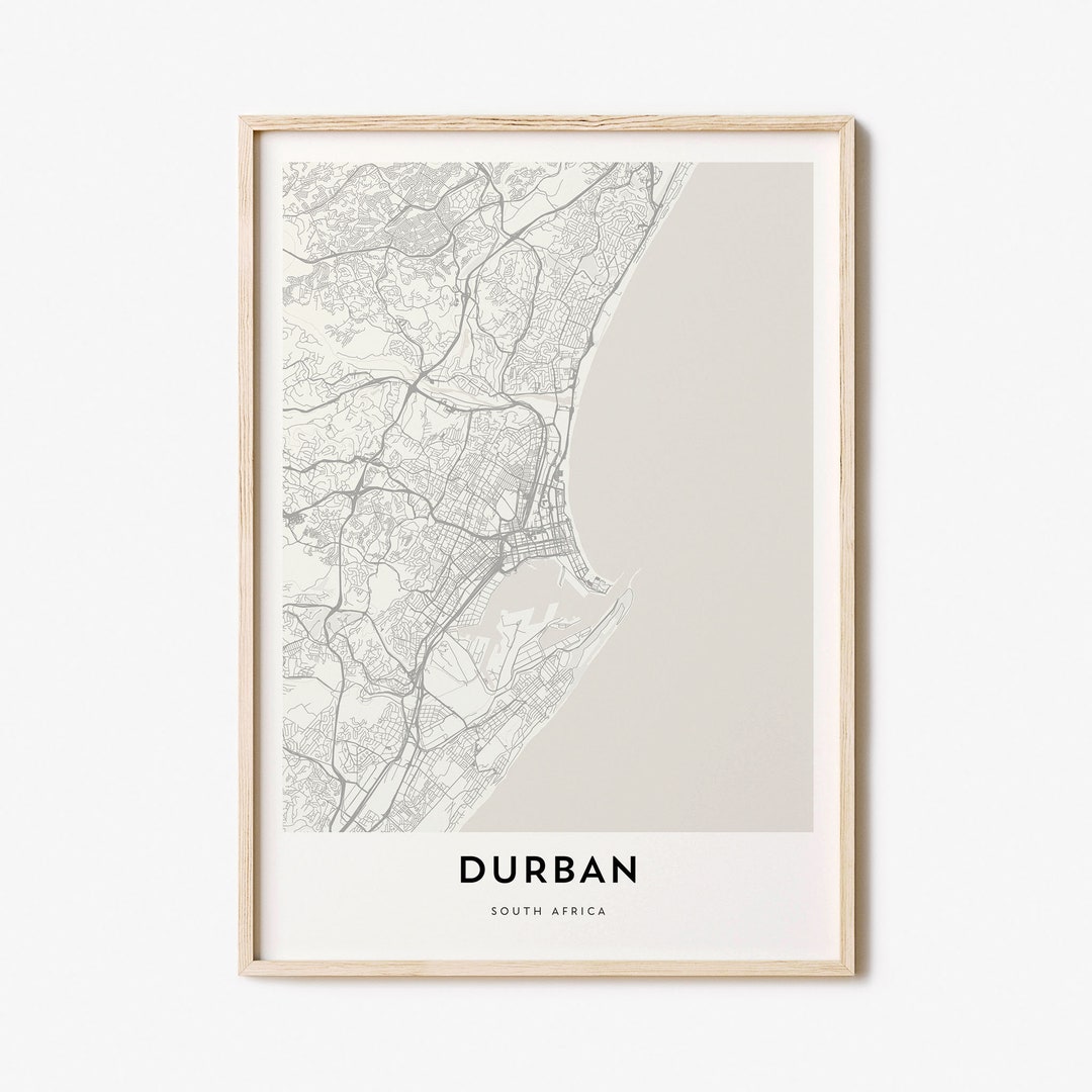 Map of Durban, Durban Map Print, Durban Map Poster, City Map Print, Map ...