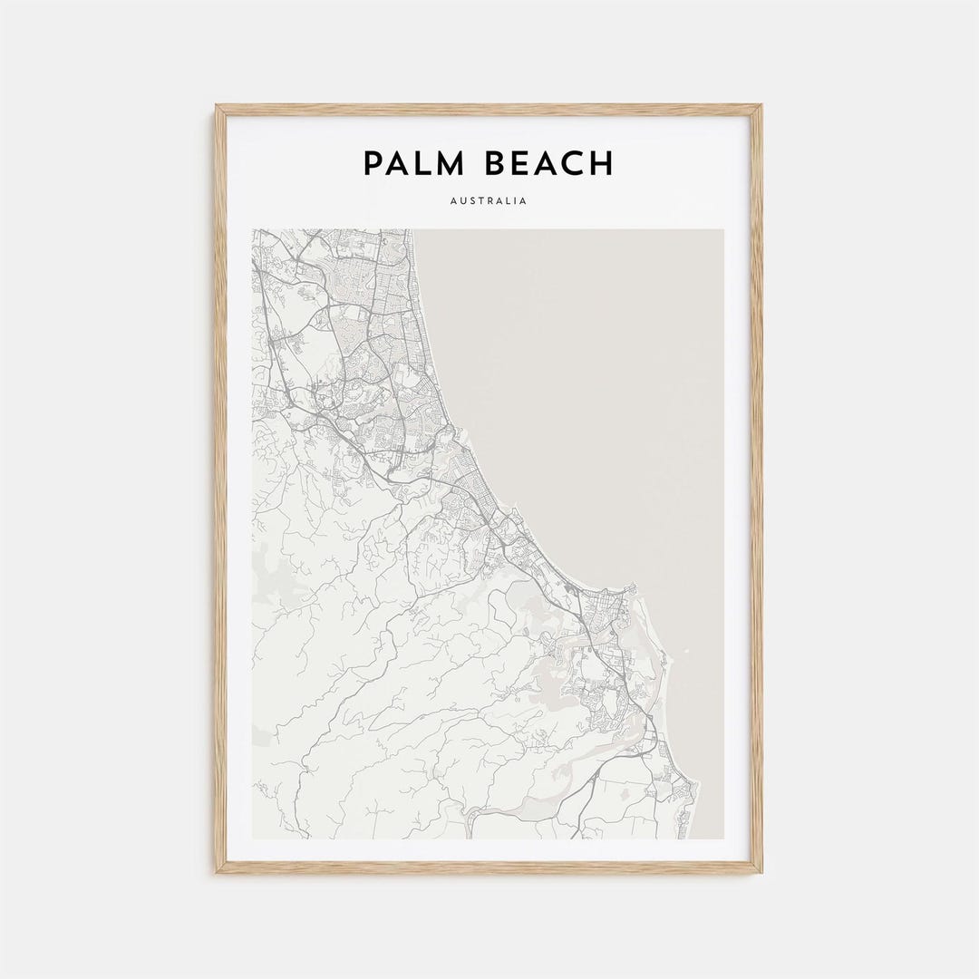 Palm Beach Map Poster Australia, Palm Beach Map Print, Palm Beach ...