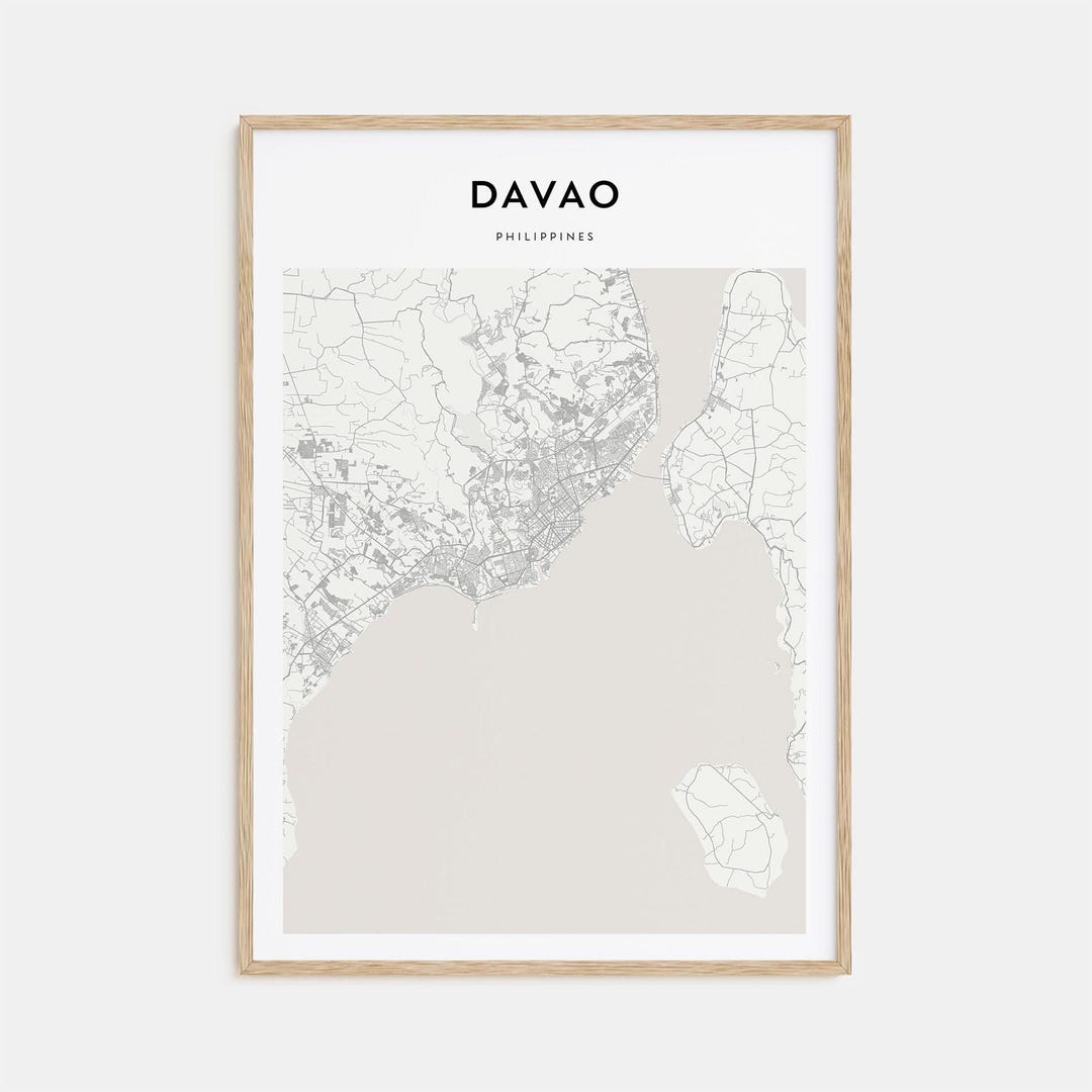 Davao Map Poster, Davao Map Print, Davao Travel Wall Art, Davao ...