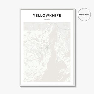 Yellowknife Map Poster, Yellowknife Map Print, Yellowknife Travel Wall ...