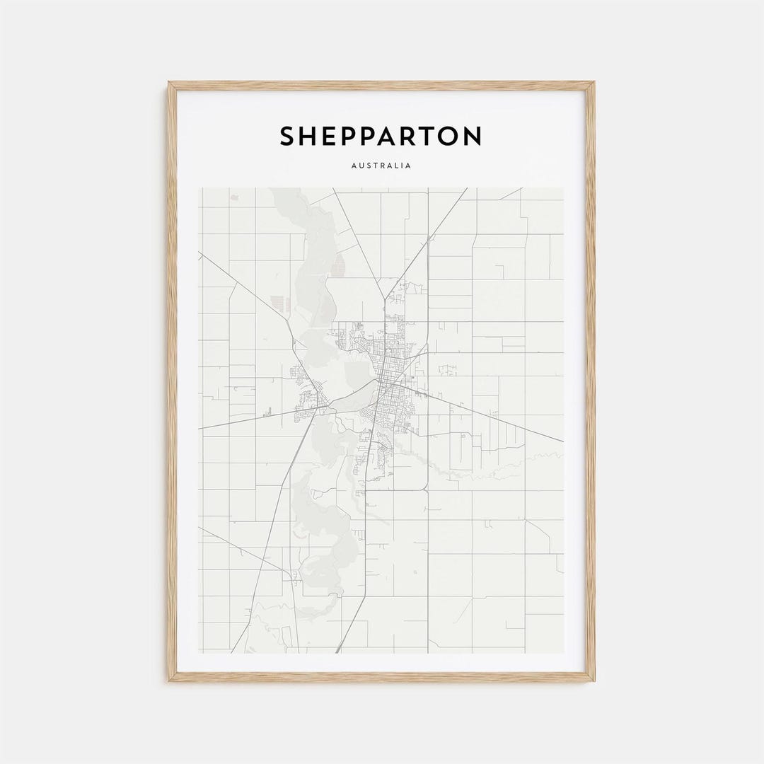 Shepparton Map Poster, Shepparton Map Print, Shepparton Travel Wall Art ...