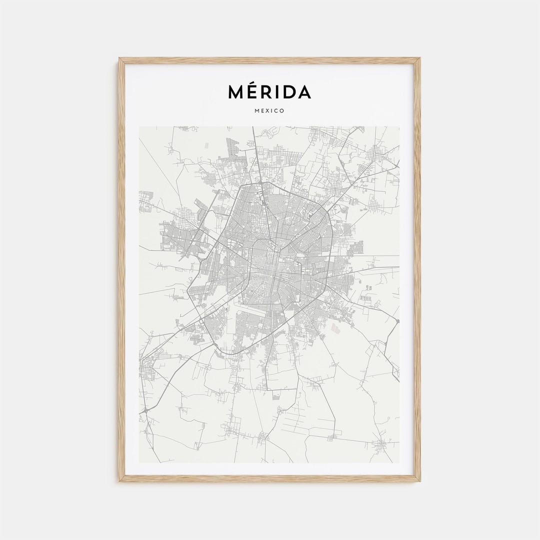 Merida Map Poster Mexico, Merida Map Print, Merida Personalized Map Art ...