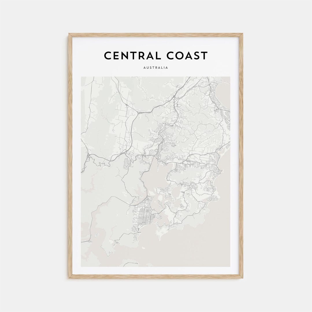 Central Coast Map Poster, Central Coast Map Print, Central Coast Travel ...