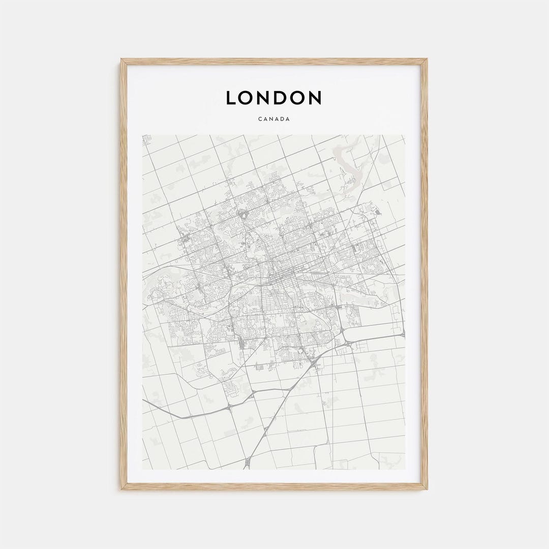 London Canada Map Poster, London Map Print, London Travel Wall Art ...