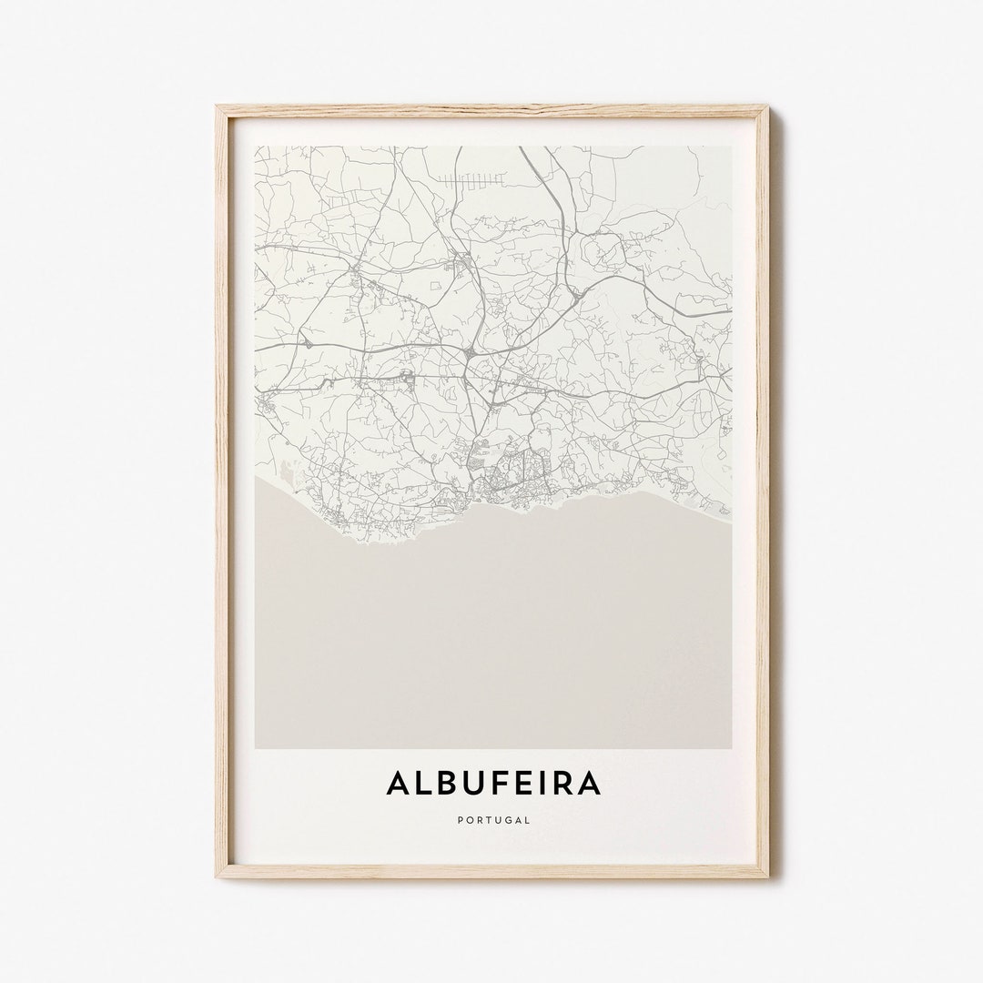 Mapa de Albufeira Impresión de mapa de Albufeira Póster de - Etsy España