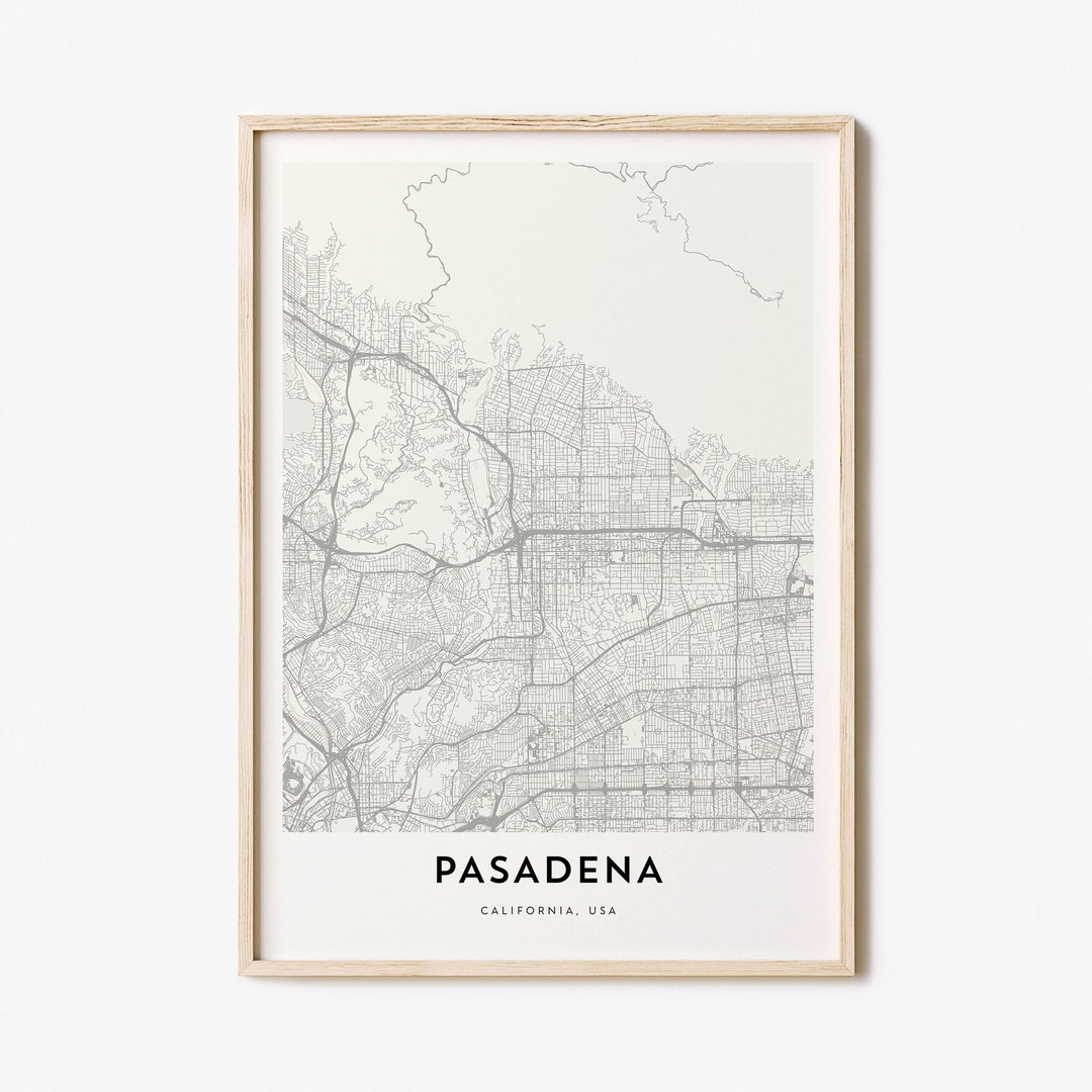 Map of Pasadena, Pasadena Map Print, Pasadena Map Poster, City Map ...