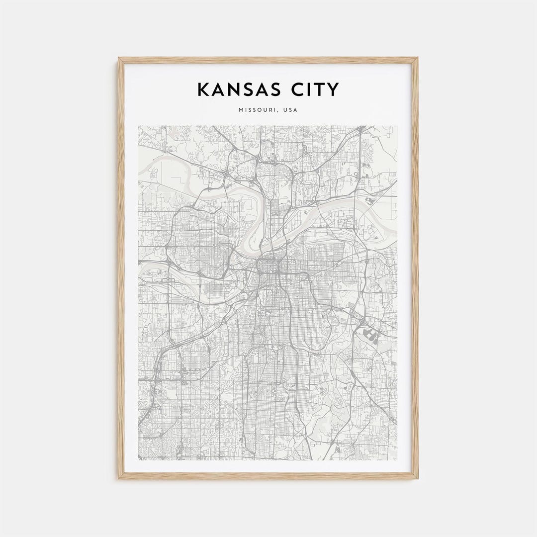 Kansas City Map Poster Missouri, Kansas City Map Print, Kansas City ...
