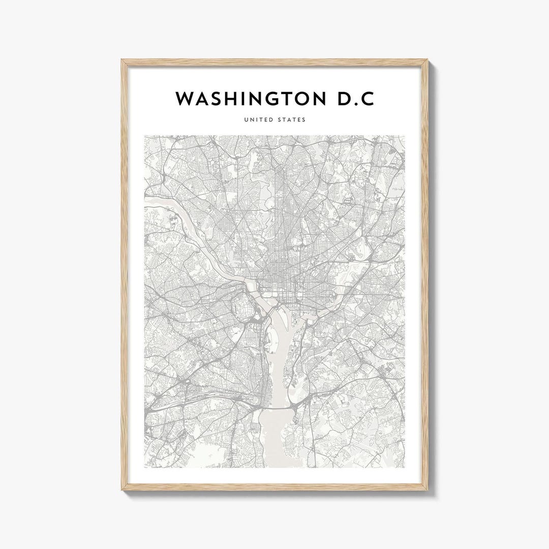 Washington D.C Map Poster, Washington D.C Map Print, Washington D.C ...
