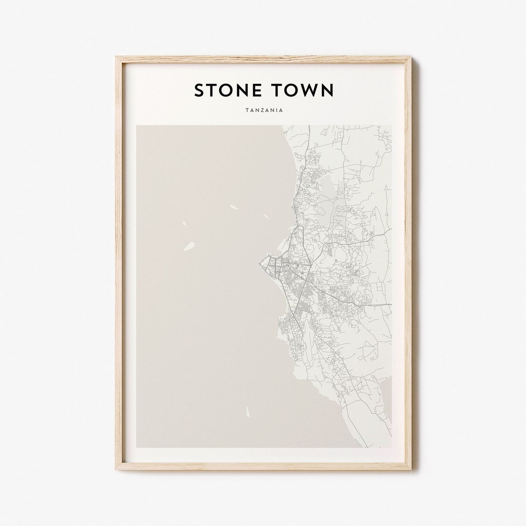Stone Town Map Poster, Stone Town Map Print, Stone Town Personalized ...