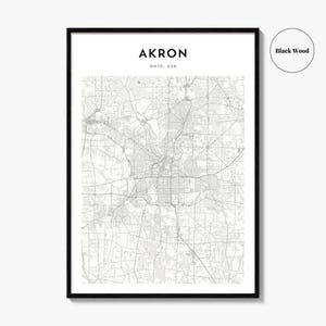 Akron Map Poster, Akron Map Print, Akron Travel Wall Art, Akron ...