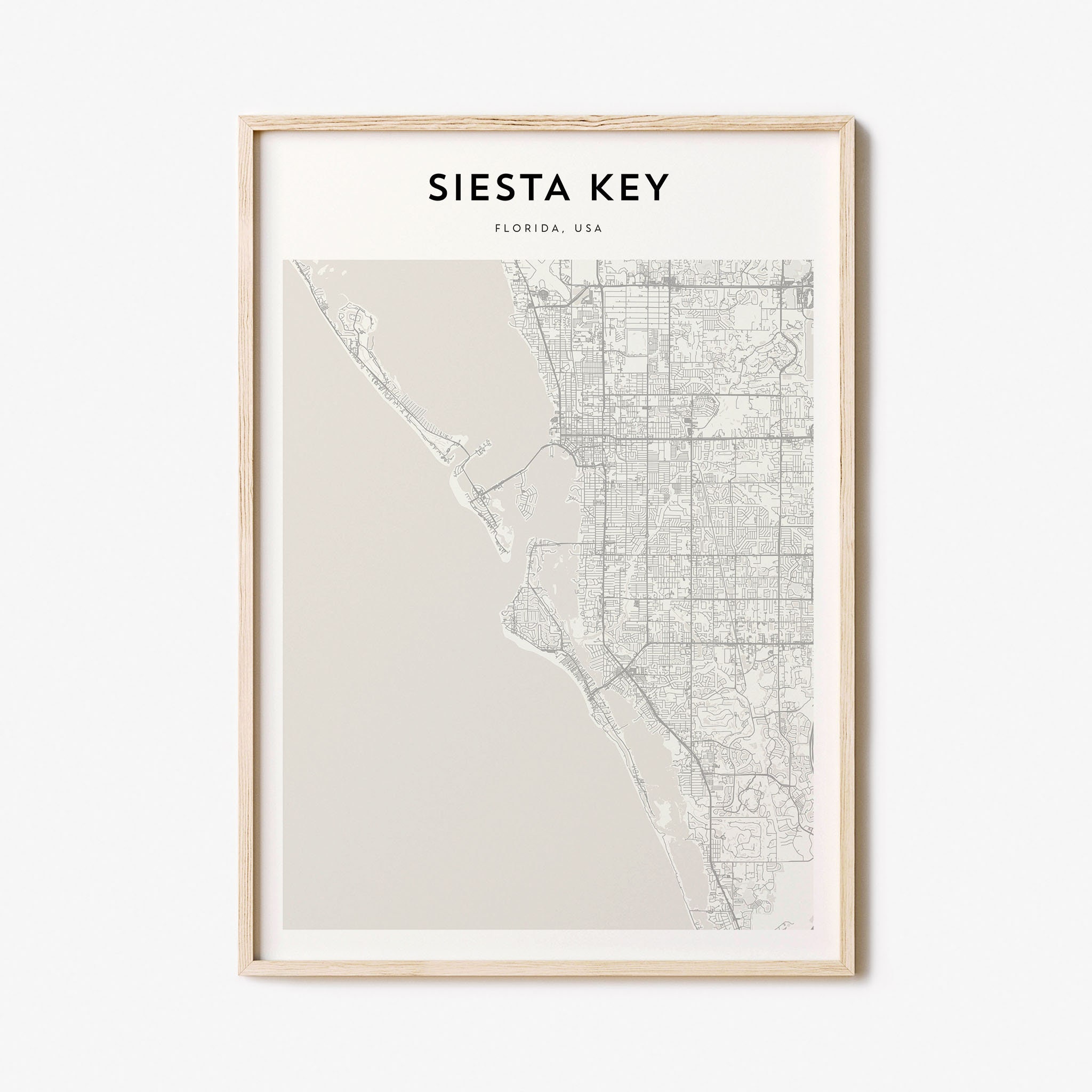 Siesta Key Map Poster, Siesta Key Map Print, Siesta Key Personalized Map Art, Siesta Key Wall ...