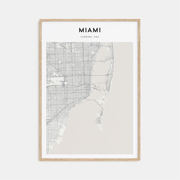 Miami Map Print - Etsy