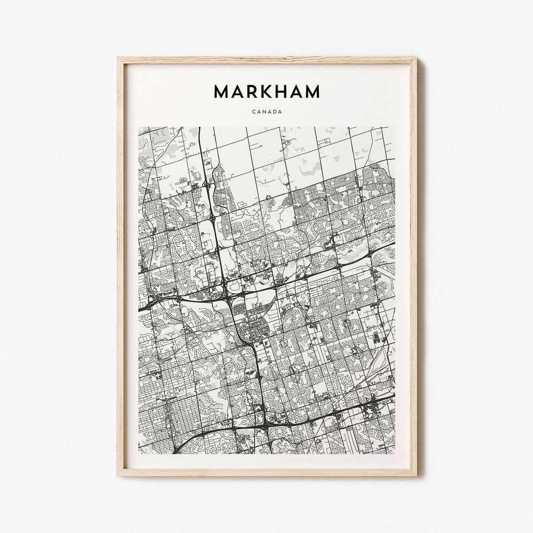 Markham Custom Black Map Markham Map Markham Print Markham - Etsy