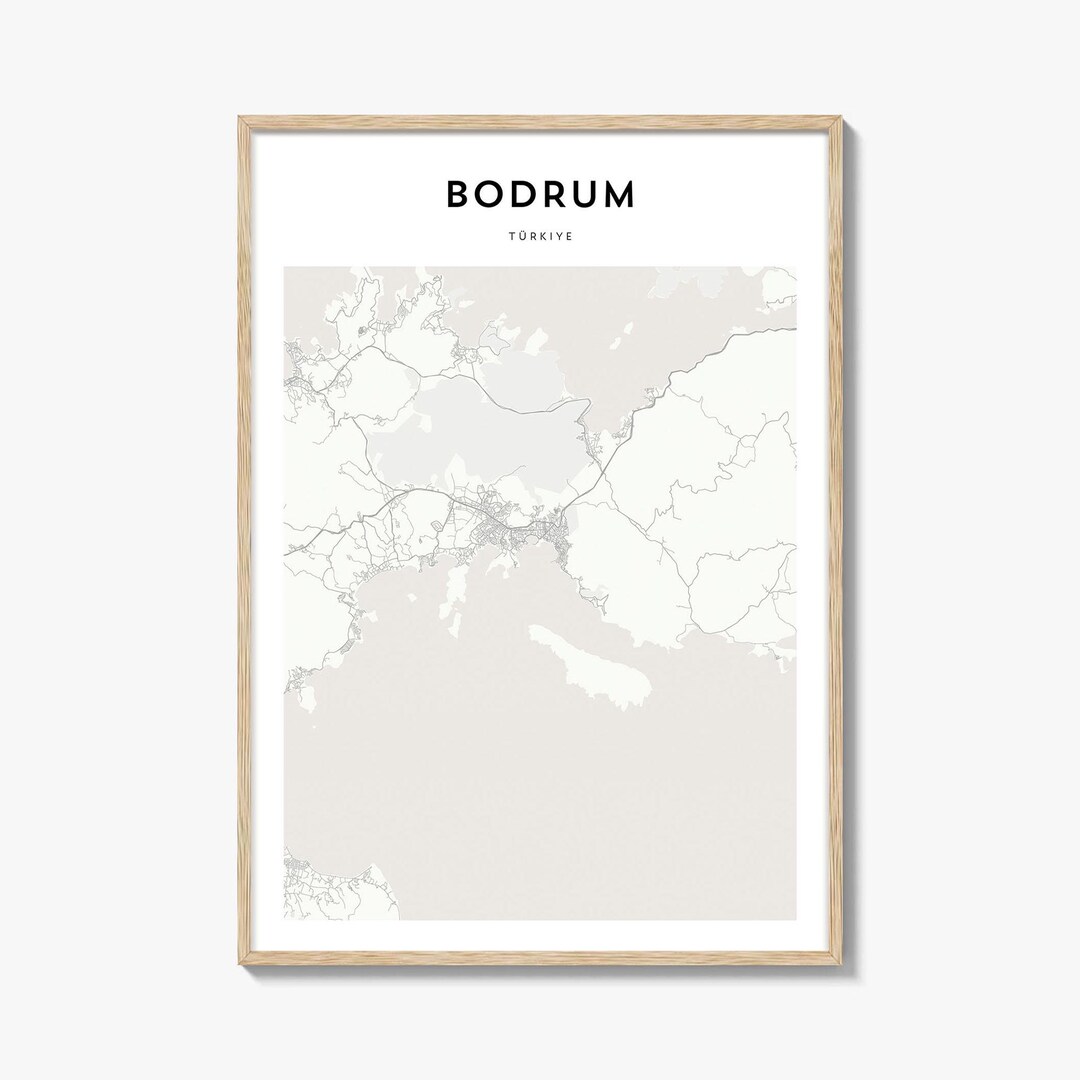 Bodrum Map Poster, Bodrum Map Print, Bodrum Travel Wall Art, Bodrum ...