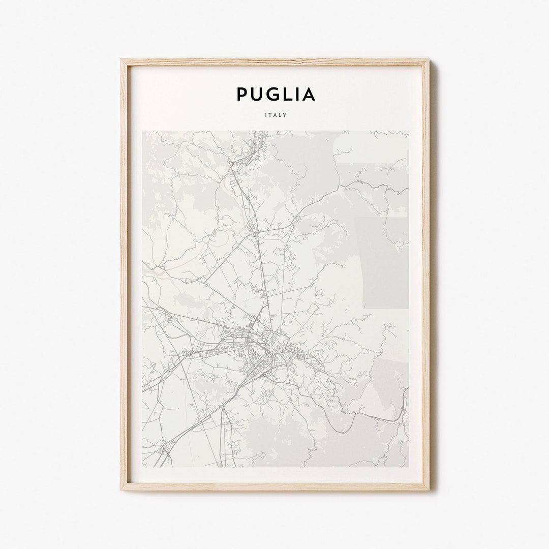 Puglia Map Poster Puglia Map Print Puglia Personalized Map - Etsy