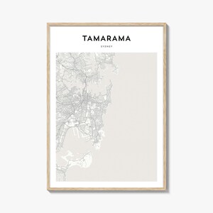 Tamarama Map Poster, Tamarama Map Print, Tamarama Travel Wall Art ...