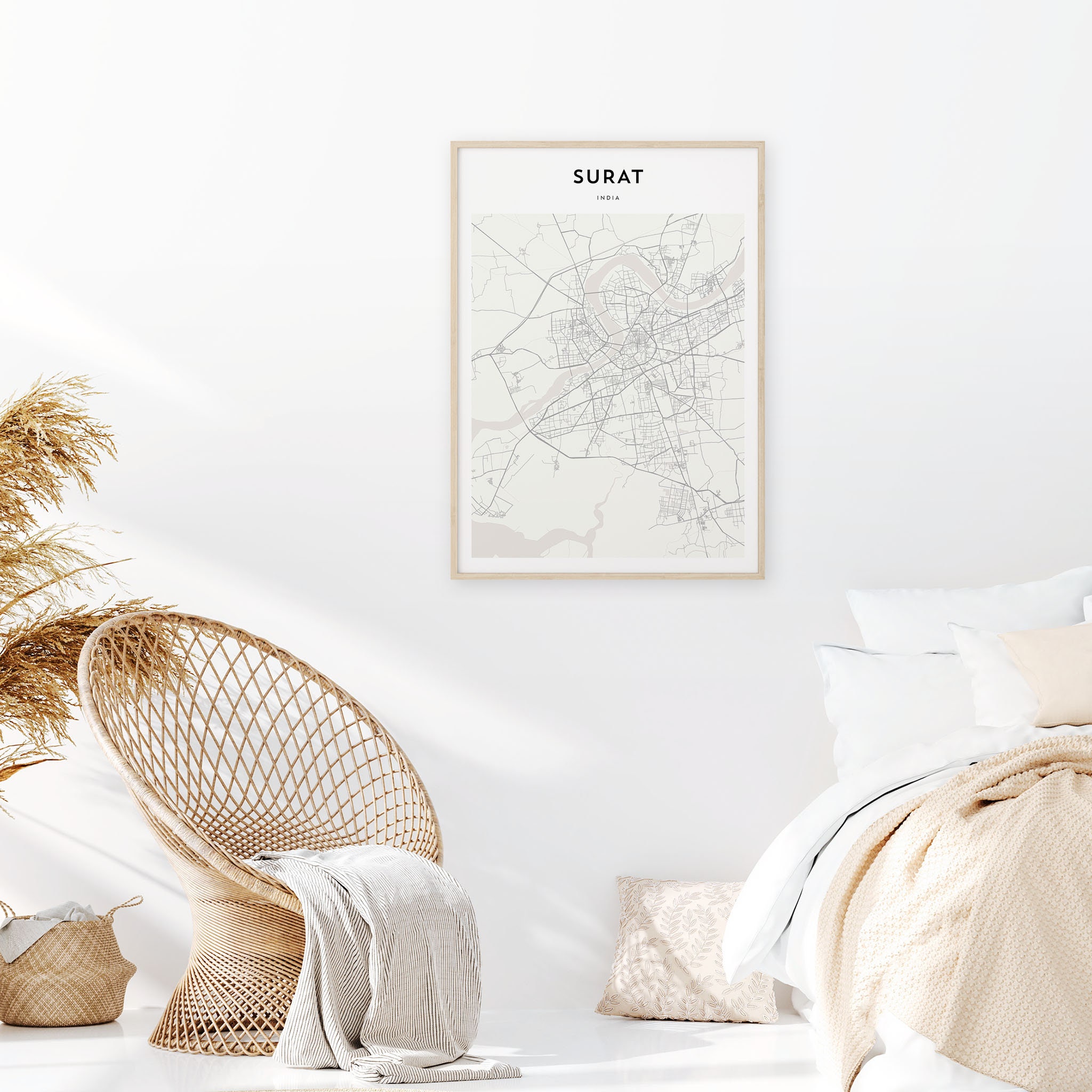 Surat Map Poster, Surat Map Print, Surat Personalized Map Art, Surat ...