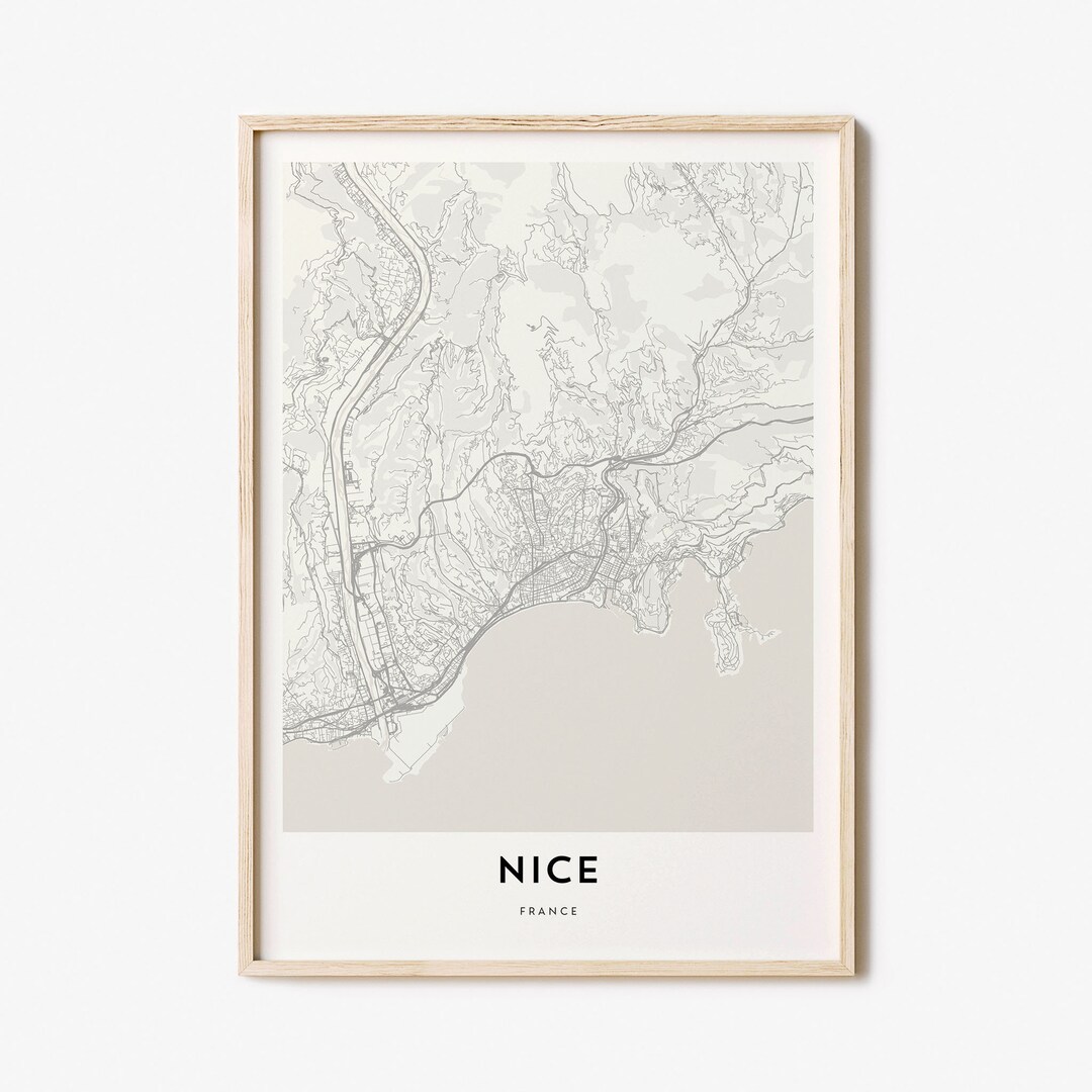 Map of Nice Nice Map Print Nice Map Poster City Map Print - Etsy