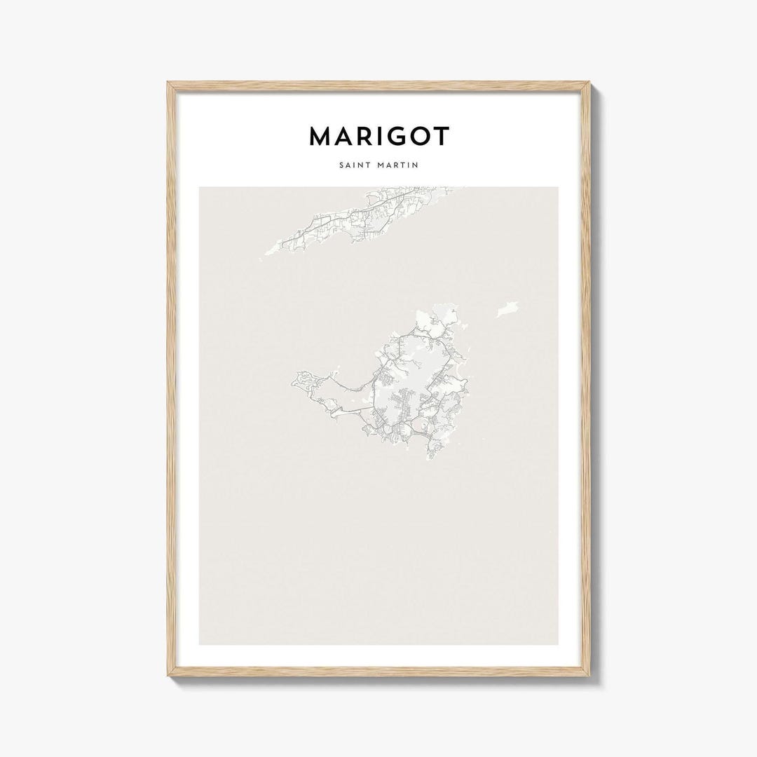 Marigot Map Print, Saint Martin Poster, Caribbean Wall Art, Marigot ...