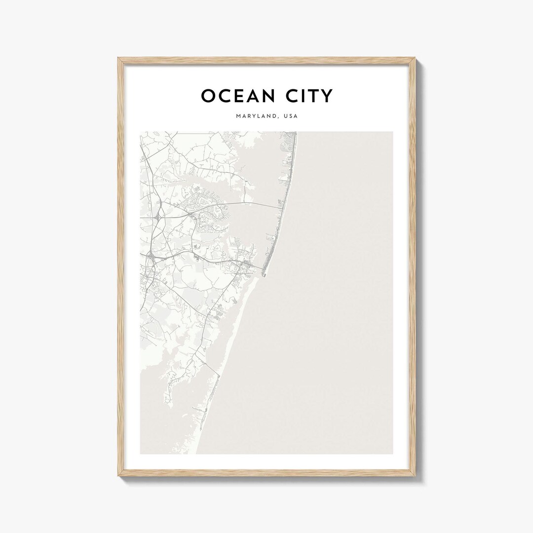 Ocean City Map Poster, Ocean City Map Print, Ocean City Travel Wall Art ...