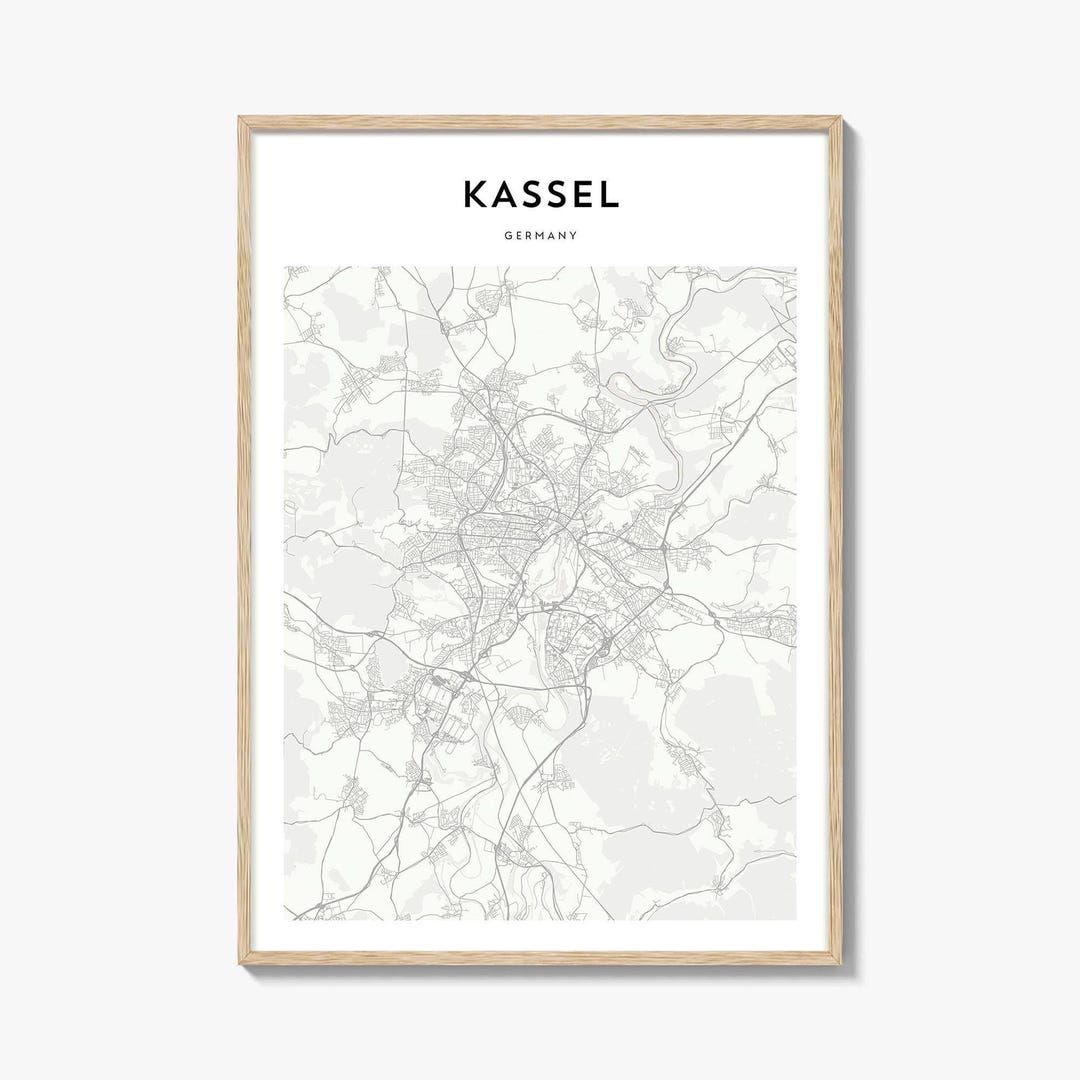 Kassel Map Print, Germany Poster, Deutschland Wall Art, Hessen Custom ...