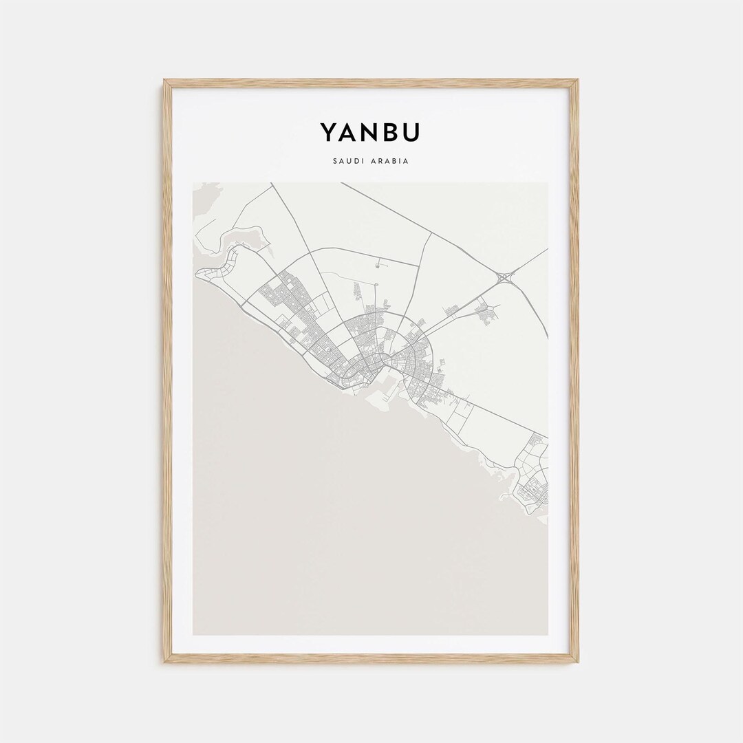 Yanbu Map Poster, Yanbu Map Print, Yanbu Travel Wall Art, Yanbu ...