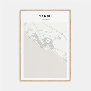 Yanbu Map Poster, Yanbu Map Print, Yanbu Travel Wall Art, Yanbu ...