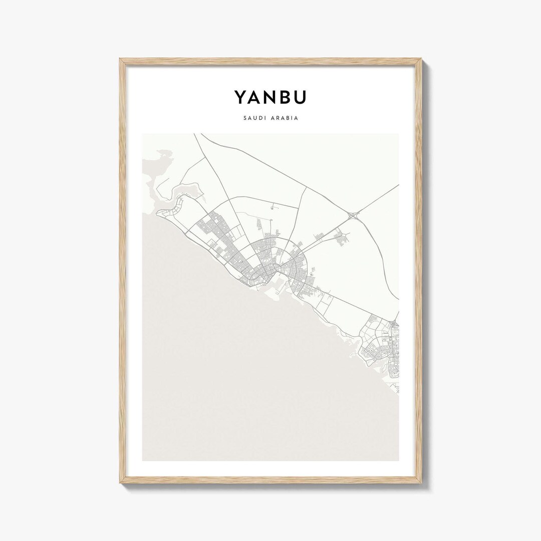 Yanbu Map Poster, Yanbu Map Print, Yanbu Travel Wall Art, Yanbu ...