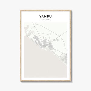 Yanbu Map Poster, Yanbu Map Print, Yanbu Travel Wall Art, Yanbu ...