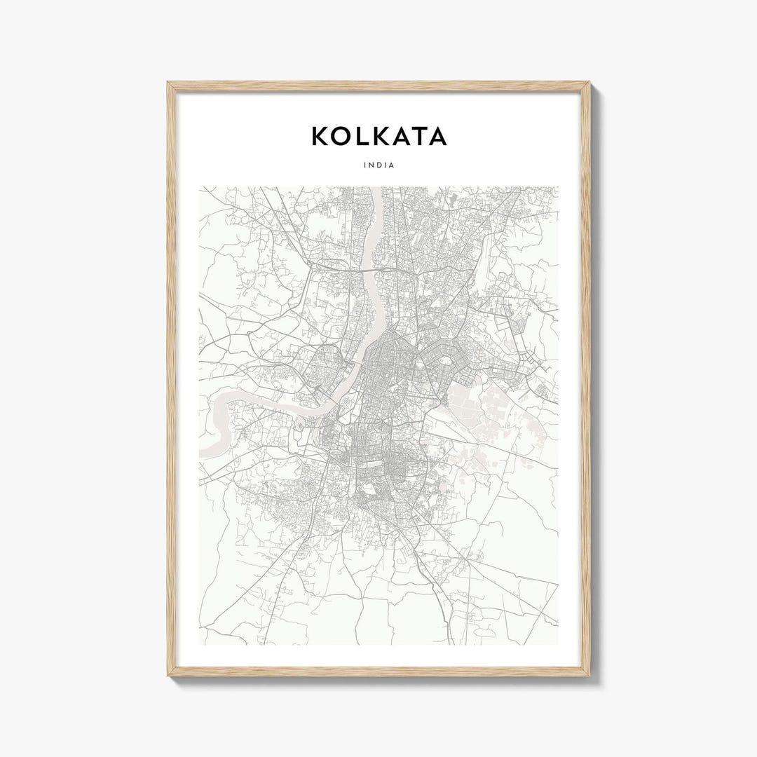 Kolkata Map Poster, Kolkata Map Print, Kolkata Travel Wall Art, Kolkata ...
