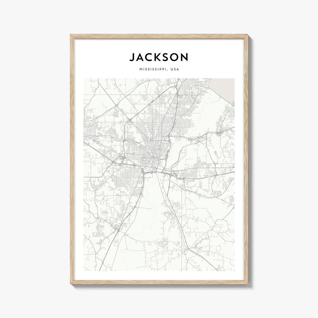 Jackson Mississippi Map Poster: Travel Wall Art - Etsy