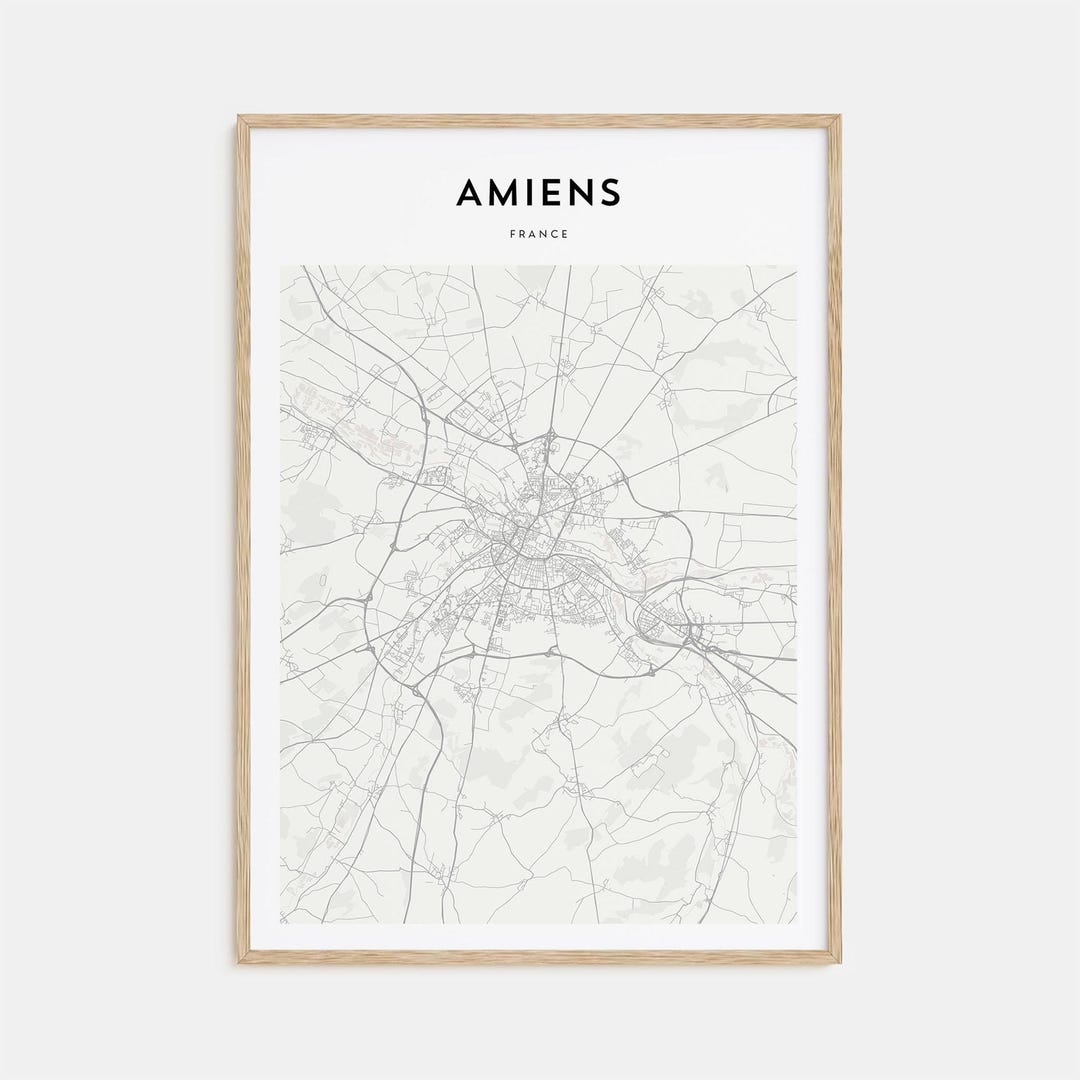 Amiens Map Poster, Amiens Map Print, Amiens Travel Wall Art, Amiens ...