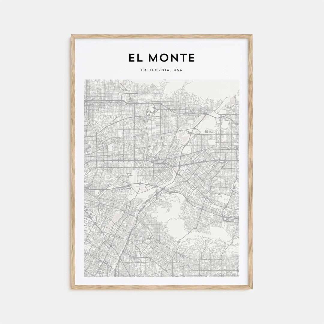 El Monte Map Poster, El Monte Map Print, El Monte Travel Wall Art, El ...