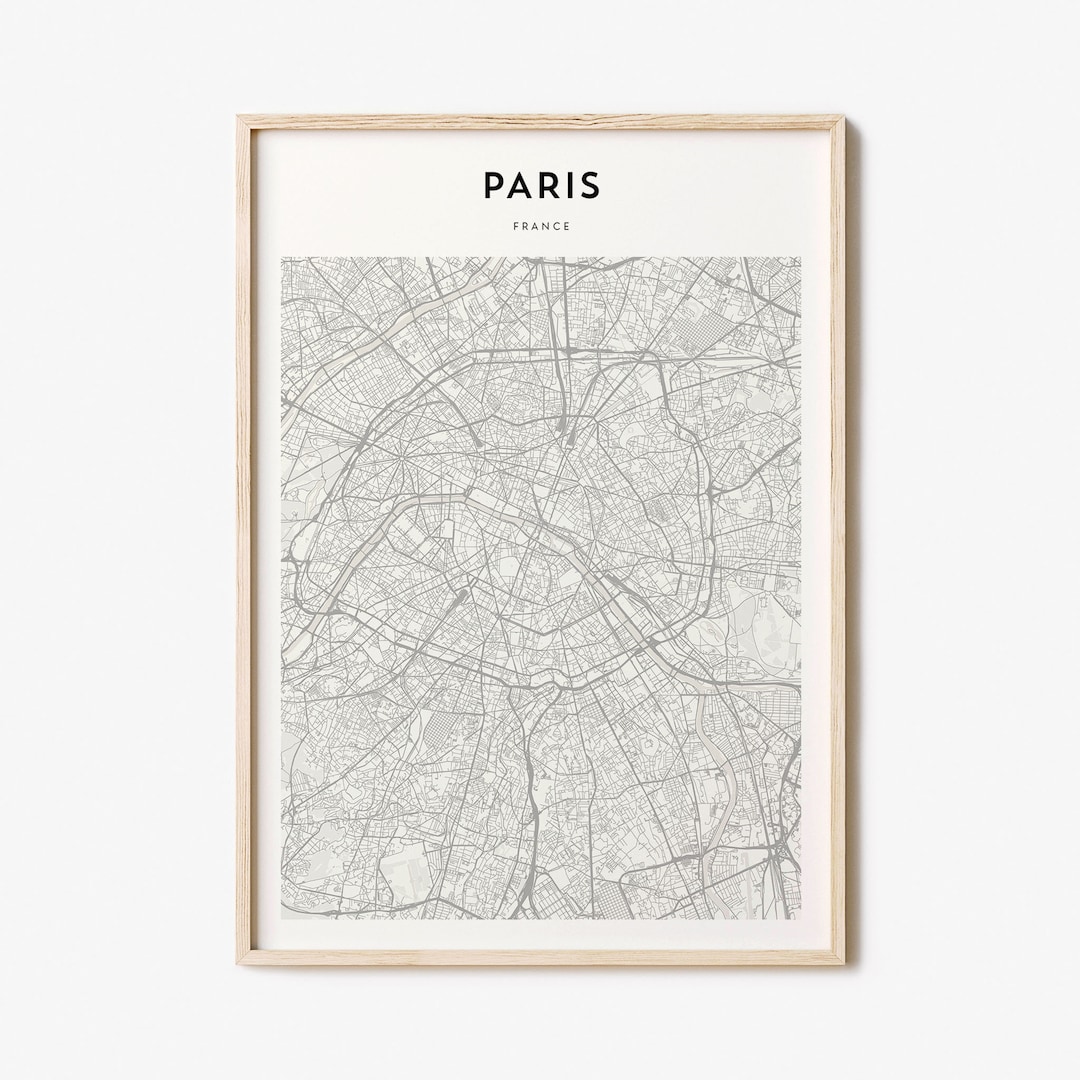 Paris Map Poster, Paris Map Print, Paris Personalized Map Art, Paris ...