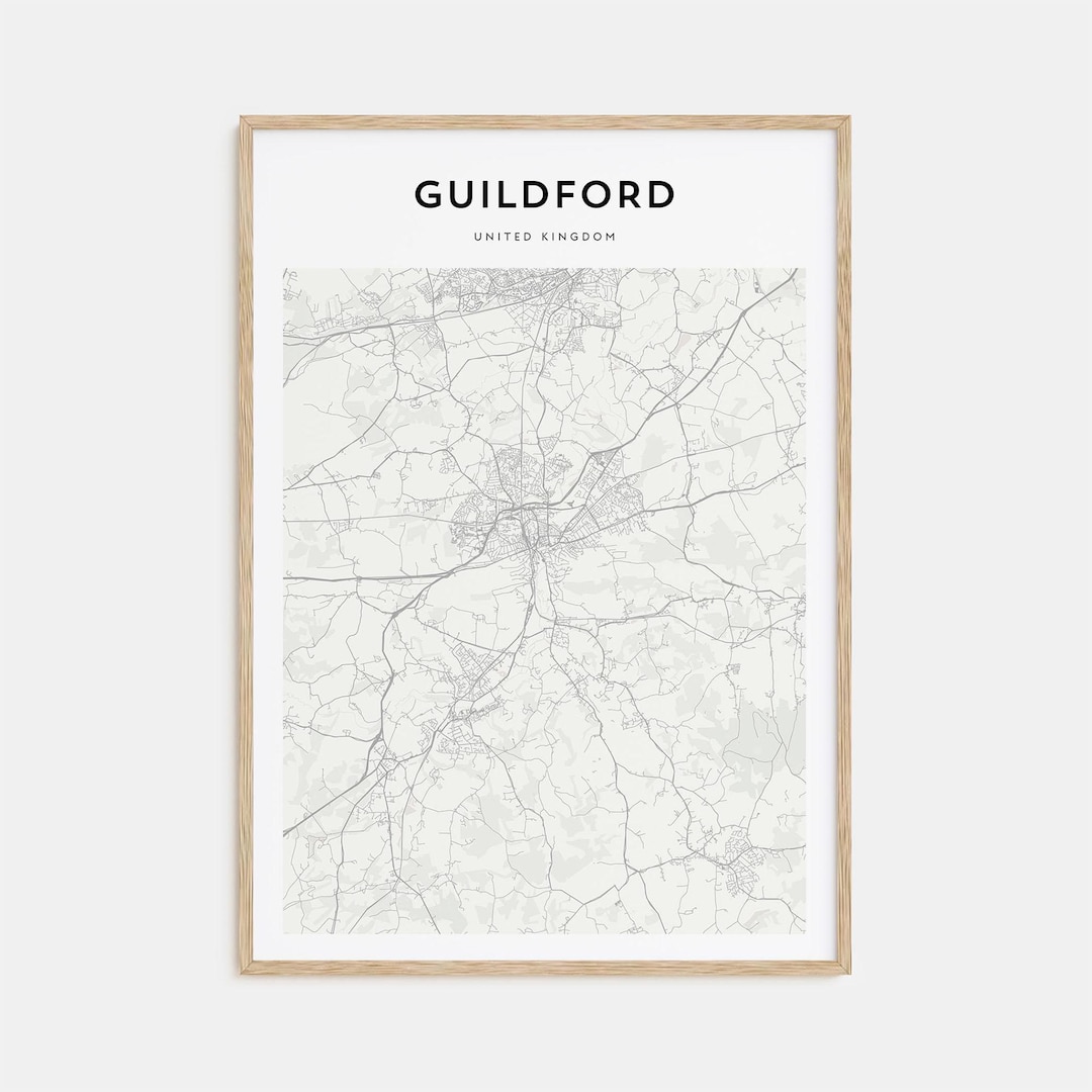 Guildford Map Poster, Guildford Map Print, Guildford Travel Wall Art ...