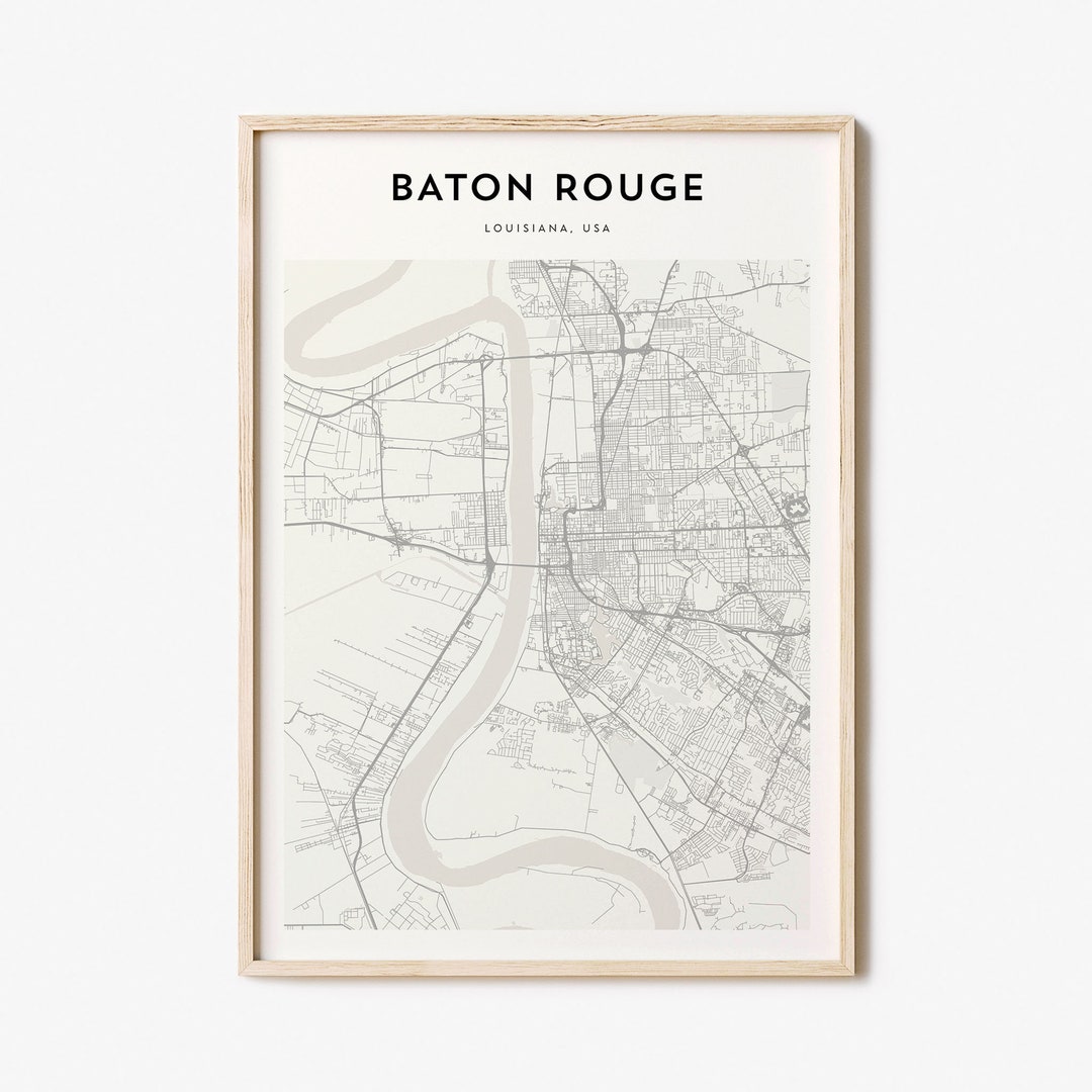 Baton Rouge Map Poster, Baton Rouge Map Print, Baton Rouge Personalized ...