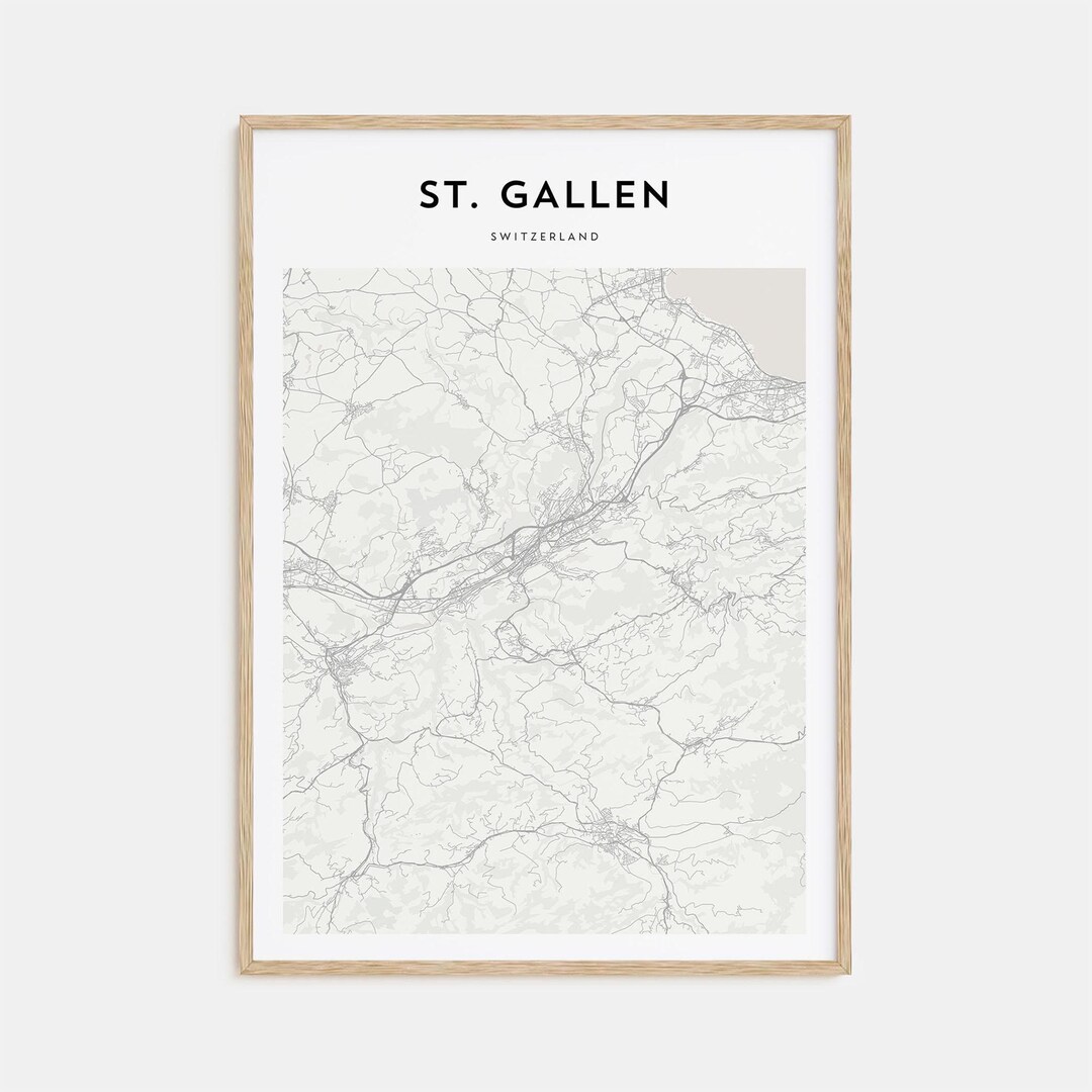 St Gallen Map Poster, St Gallen Map Print, St Gallen Travel Wall Art ...