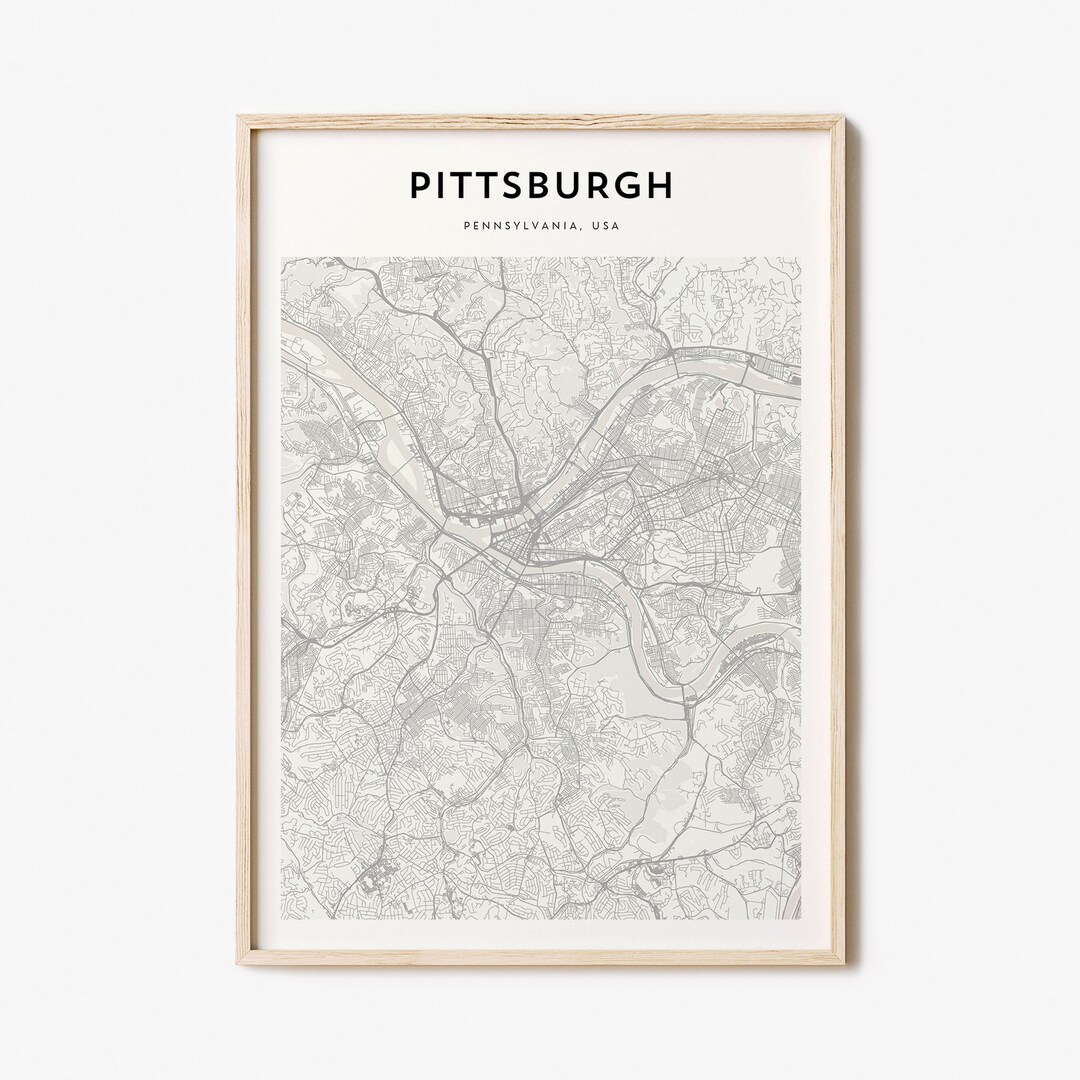 Pittsburgh Map Poster, Pittsburgh Map Print, Pittsburgh Personalized ...