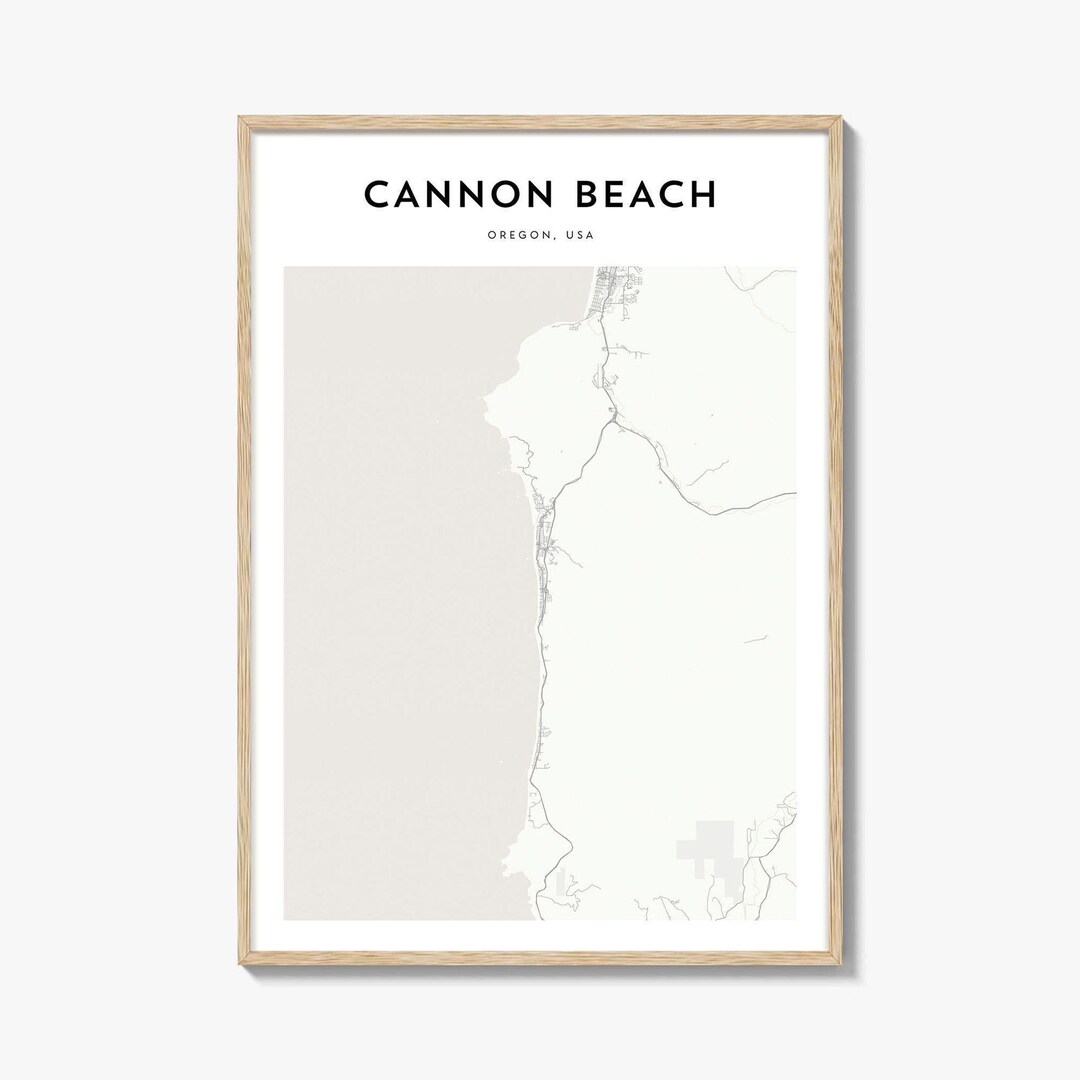 Cannon Beach Map Print, Oregon Poster, USA Wall Art, Haystack Rock ...