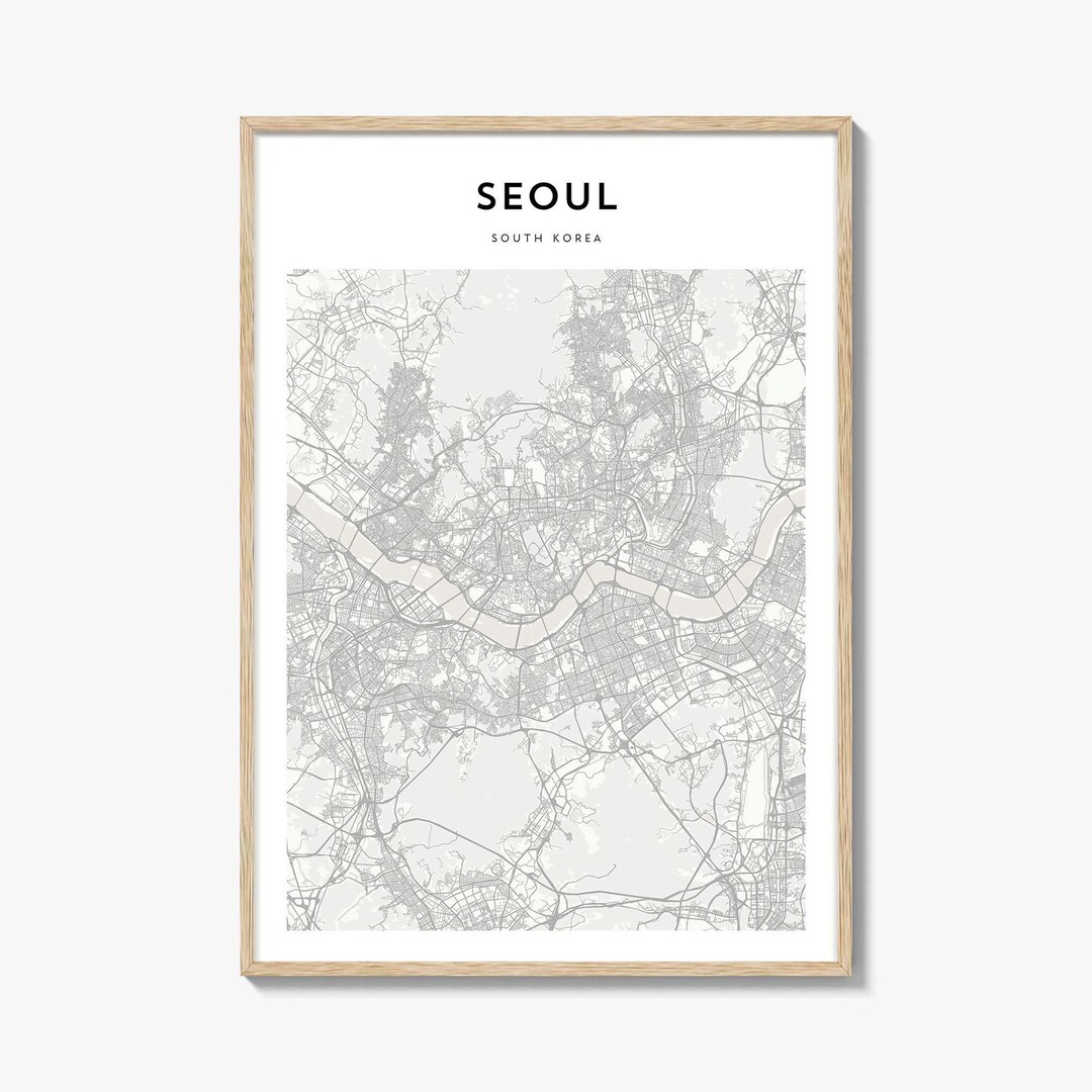 Seoul Map Poster, Seoul Map Print, Seoul Travel Wall Art, Seoul ...