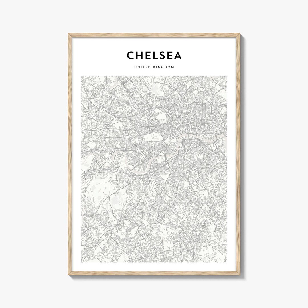 Chelsea United Kingdom Map Poster, Chelsea Map Print, Chelsea Travel ...