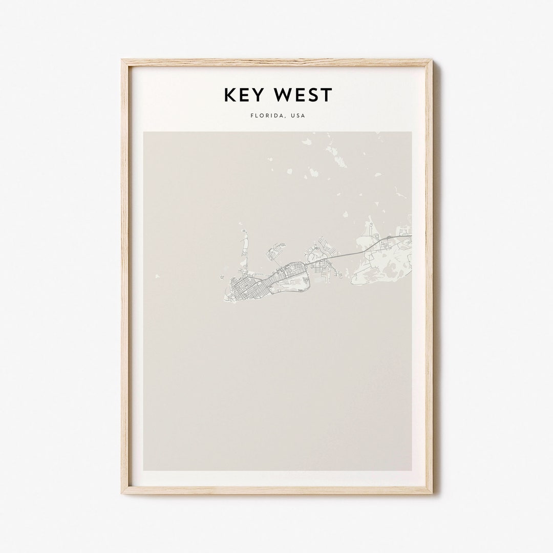 Key West Map Poster, Key West Map Print, Key West Personalized Map Art ...
